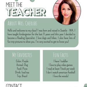 Meet the Teacher | Parents Night | Conference Night - EDITABLE Template ...