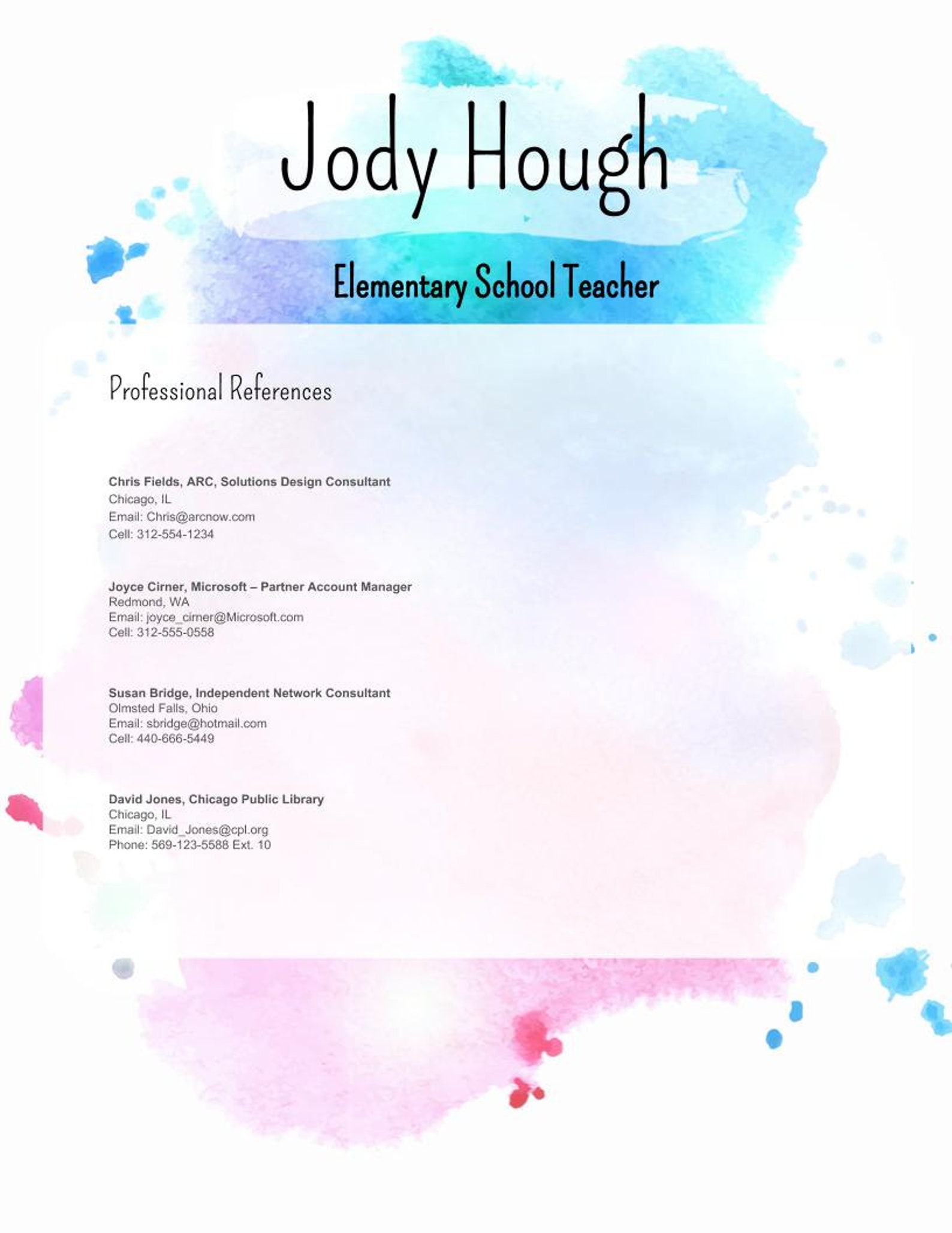 Teacher Portfolio Template (watercolor) + Resume Template | Powerpoint ...
