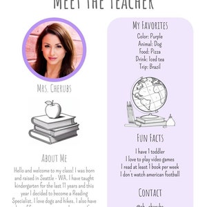 Meet the Teacher | Parents Night | Conference Night - EDITABLE Template ...