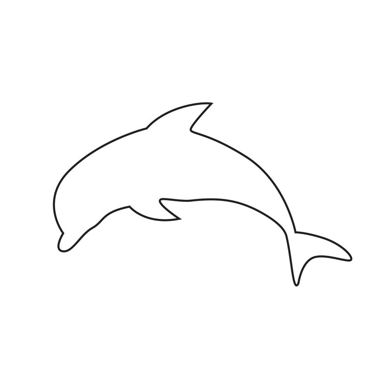 Dolphin Clipart B/W - Etsy