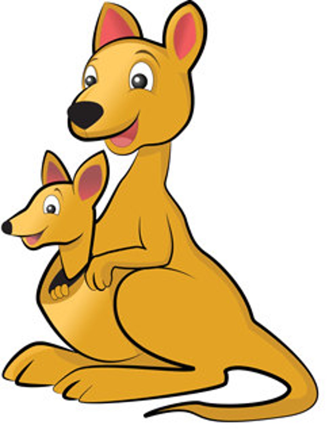 Kangaroo With Baby Clipart
