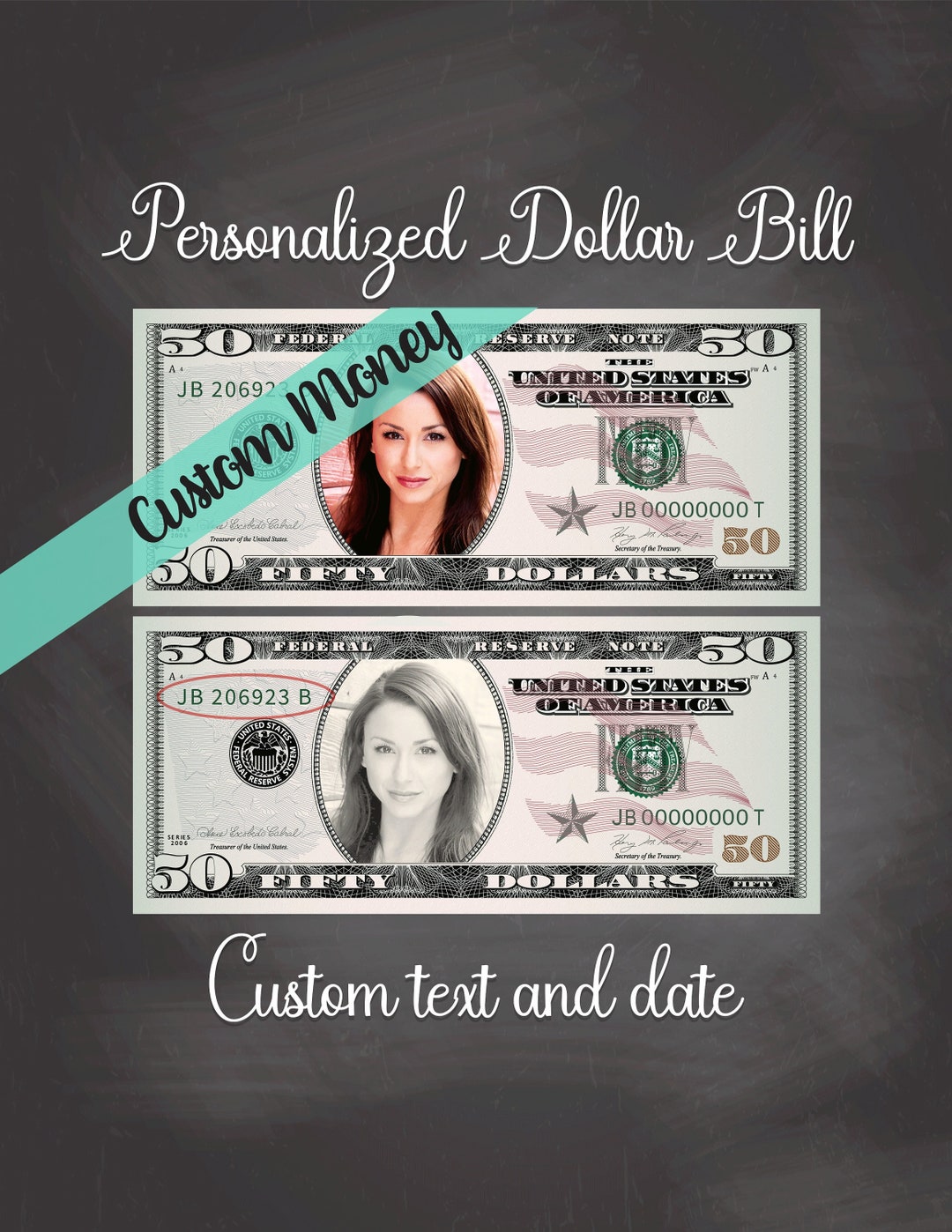 Personalized 50 Dollar Bill - Teacher Money | Classroom Money With Your ...
