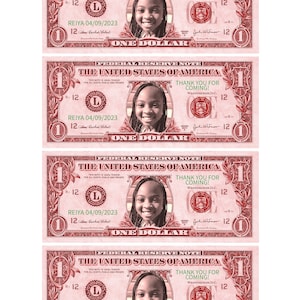 SAME DAY - Personalized 100 Dollar Bill RED - Party Money | Classroom ...