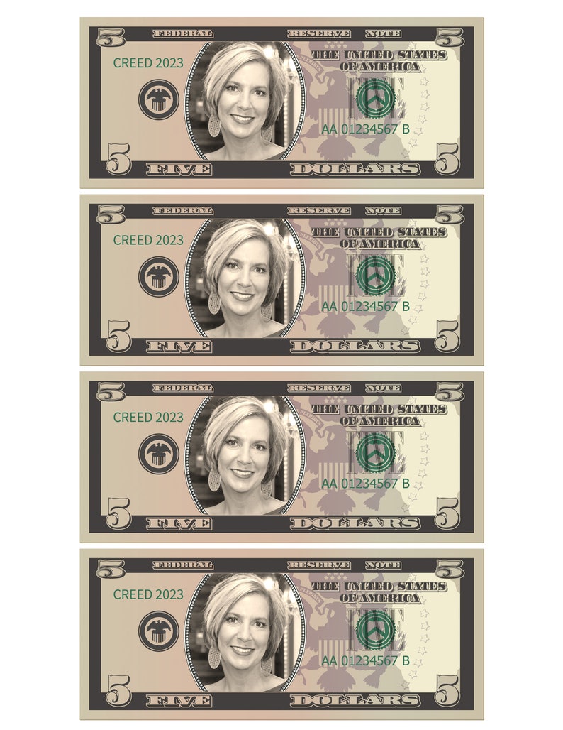 Personalized 5 Dollar Bill Custom Money With Your Face - Etsy