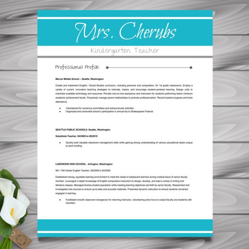 Teacher Resume Template CV Template PowerPoint EDITABLE | Etsy