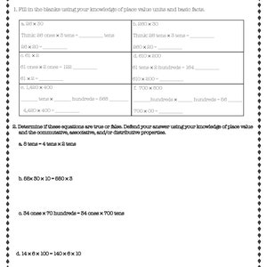 Eureka Math | Engage NY - Extra Worksheets for 5th Grade (module 2) - Etsy