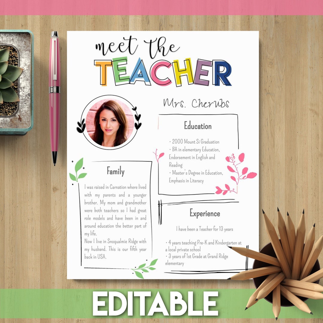 Meet the Teacher | Parents Night | Conference Night - EDITABLE ...