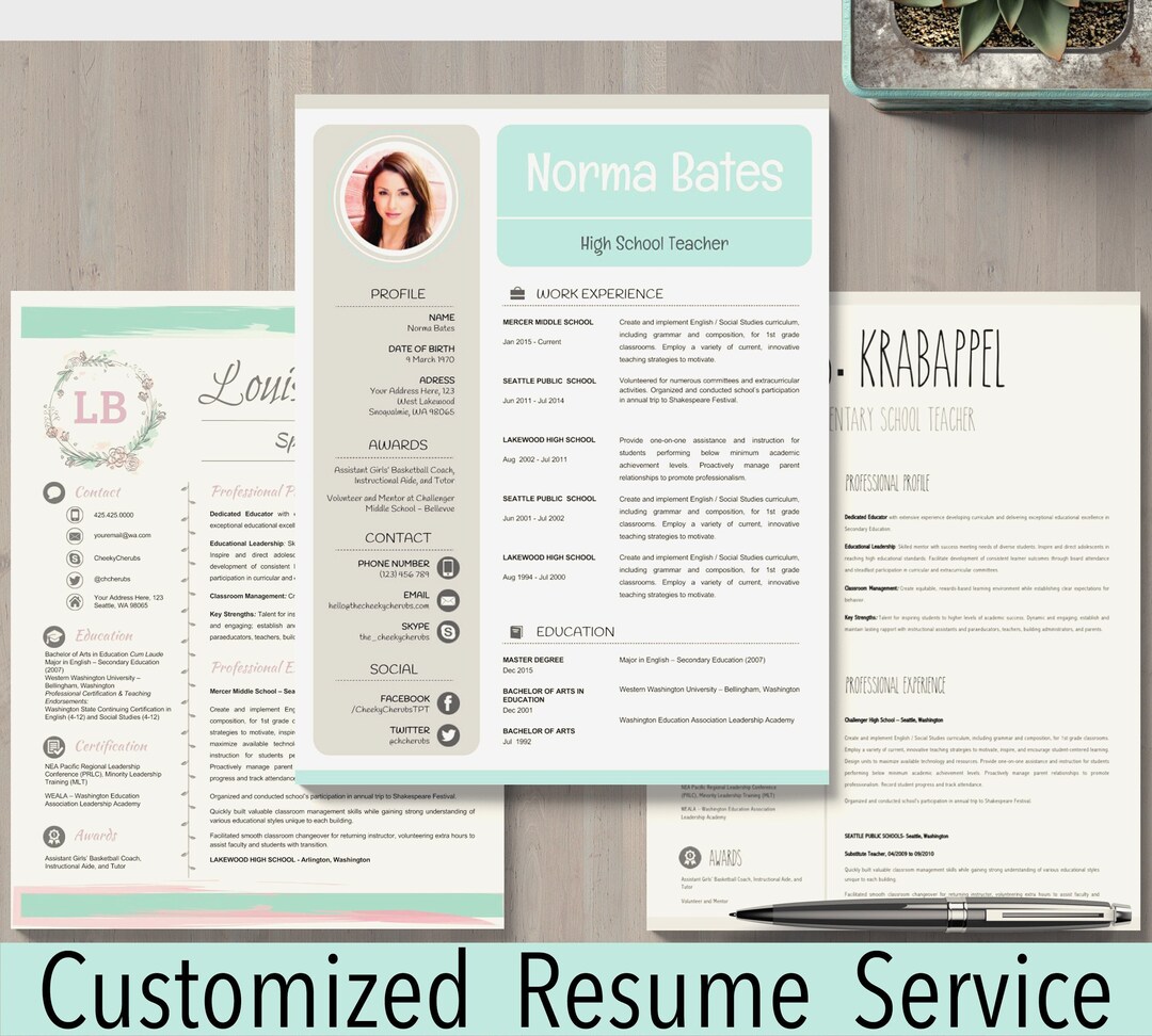 Customized Teacher Resume Writer | Resume Makeover Service | Resume Revamp | Powerpoint EDITABLE ...