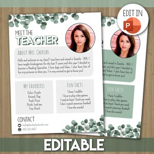 Meet the Teacher | Parents Night | Conference Night - EDITABLE Template ...