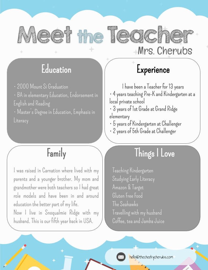 Meet the Teacher | Parents Night | Conference Night - EDITABLE ...