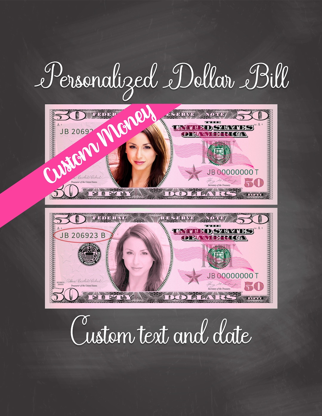 Personalized 50 Dollar Bill PINK Teacher Money Classroom Money With ...
