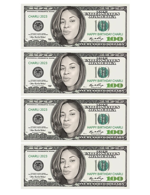 One Hundred Dollar Bill Actual Size