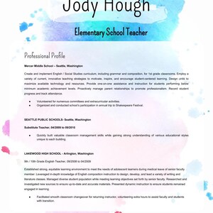 Teacher Portfolio Template (watercolor) + Resume Template | Powerpoint ...