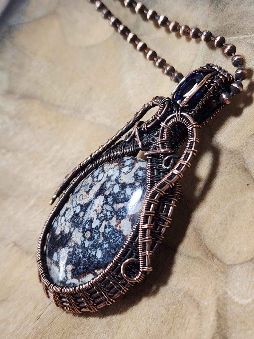 Viper Skin Jasper Wire Woven Pendant - Etsy