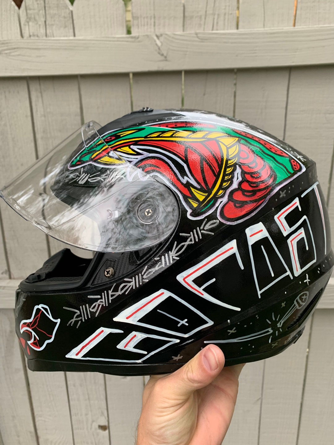 Hand Painted Motorcycle Helmet Custom Traditional Motorcycle - Etsy