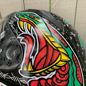 Hand Painted Motorcycle Helmet Custom Traditional Motorcycle - Etsy