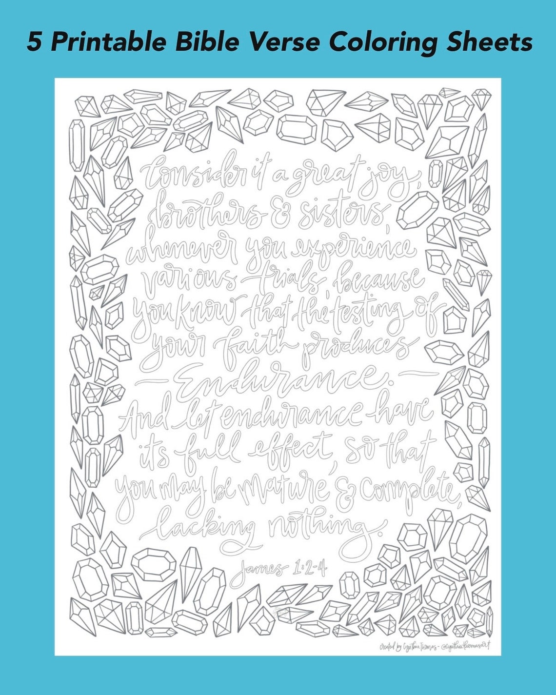 Bible Verse Coloring Pages | 5 Pages | Scripture Coloring Sheets ...