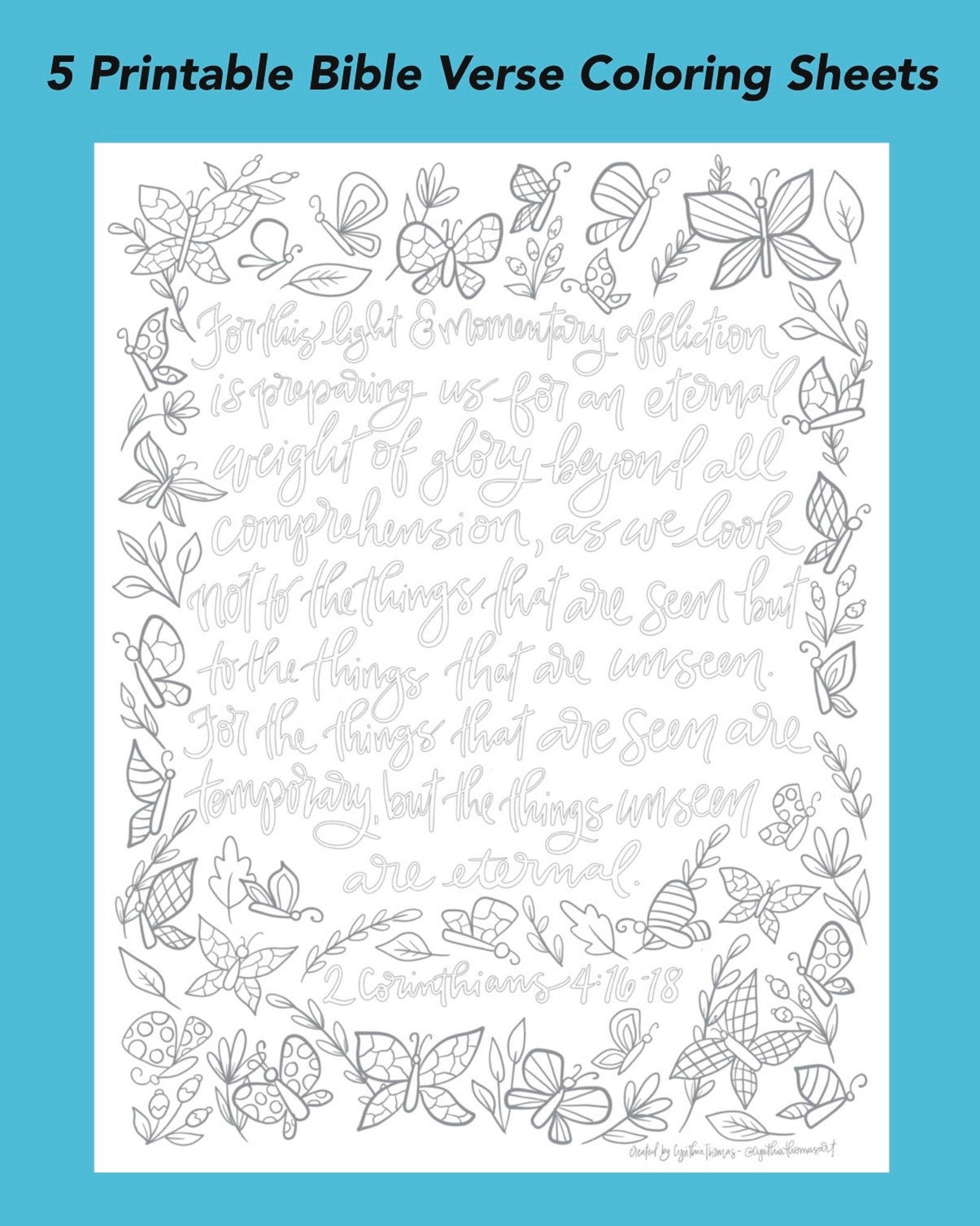 Bible Verse Coloring Pages | 5 Pages | Scripture Coloring Sheets ...