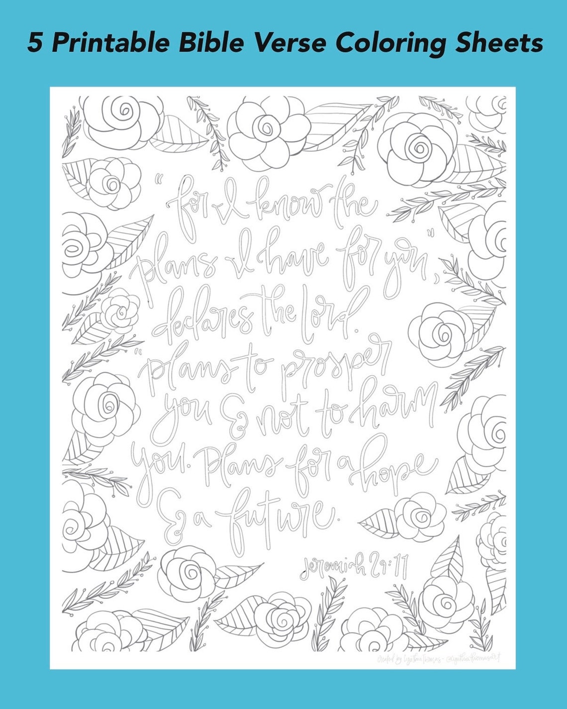 Bible Verse Coloring Pages | 5 Pages | Scripture Coloring Sheets ...