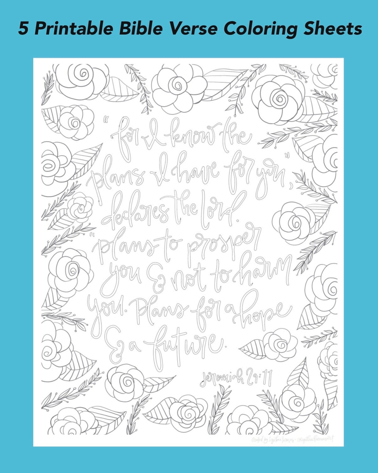 Bible Verse Coloring Pages | 5 Pages | Scripture Coloring Sheets ...
