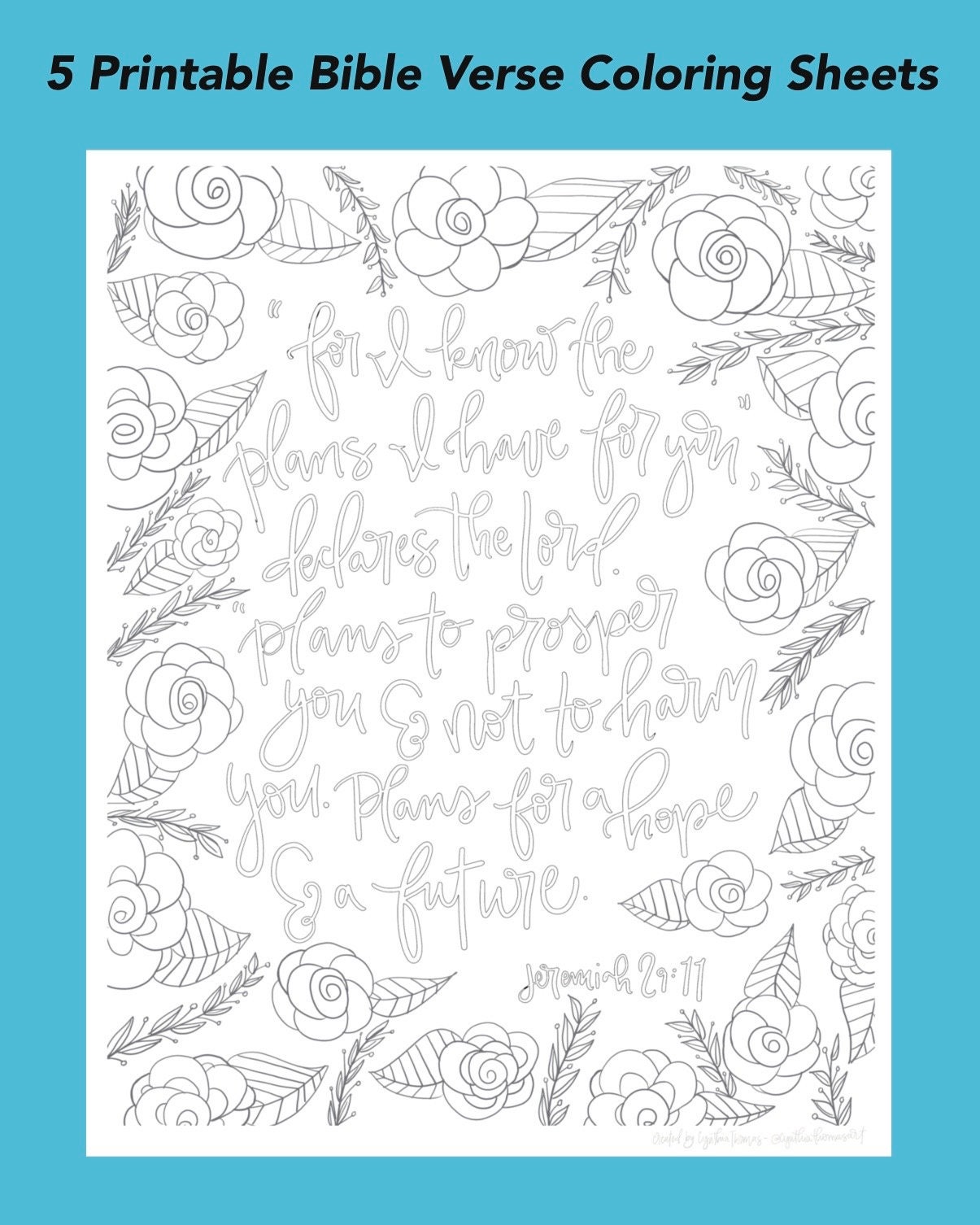 Bible Verse Coloring Pages | 5 Pages | Scripture Coloring Sheets ...