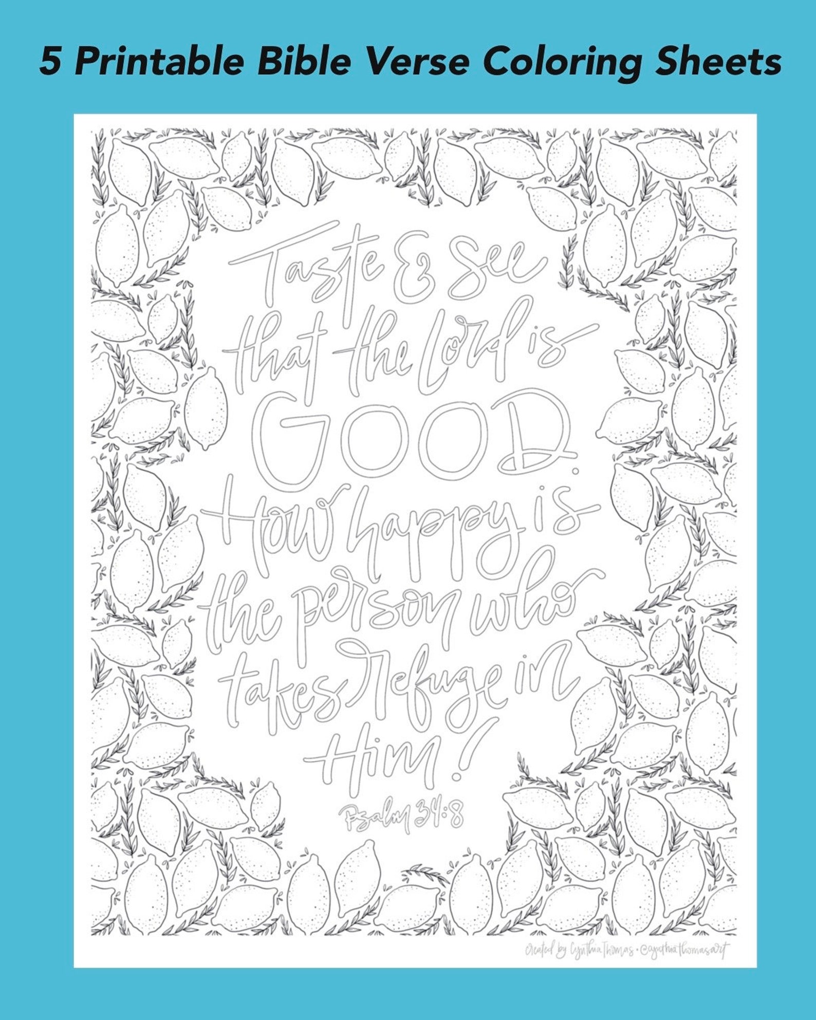 Bible Verse Coloring Pages | 5 Pages | Scripture Coloring Sheets ...