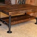 Reclaimed Solid Wood & Iron Pipe Coffee Table - Etsy