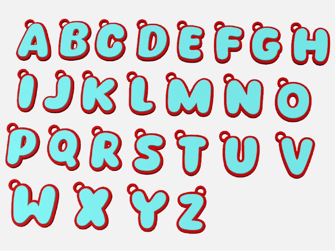 STL File for 3D Printer: Letters KEYCHAIN, Whole Alphabet Letters ...