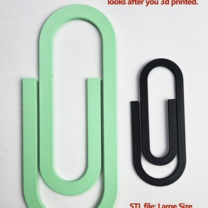 Two STL Files: One Jumbo Large Paper Clip STL File Plus a Large Size ...