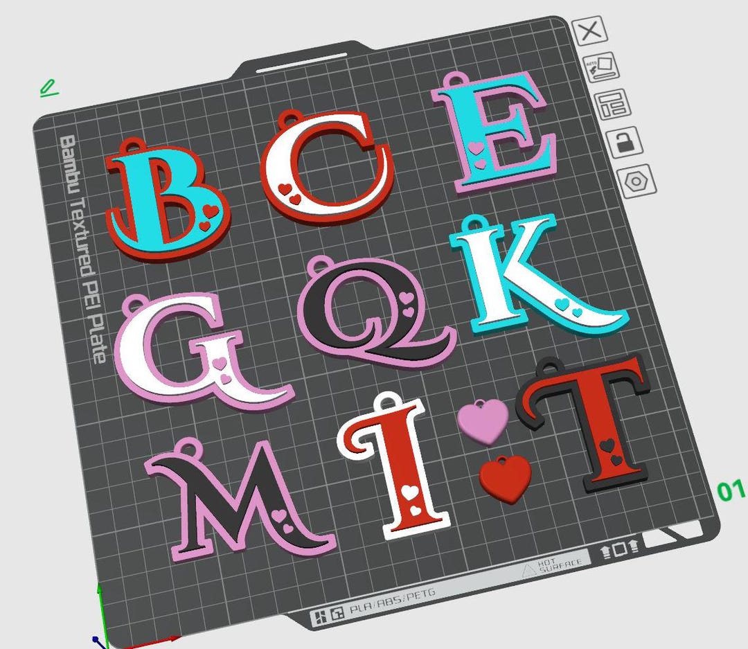 STL File for 3D Printer: Letters KEYCHAIN, Whole Alphabet Letters ...