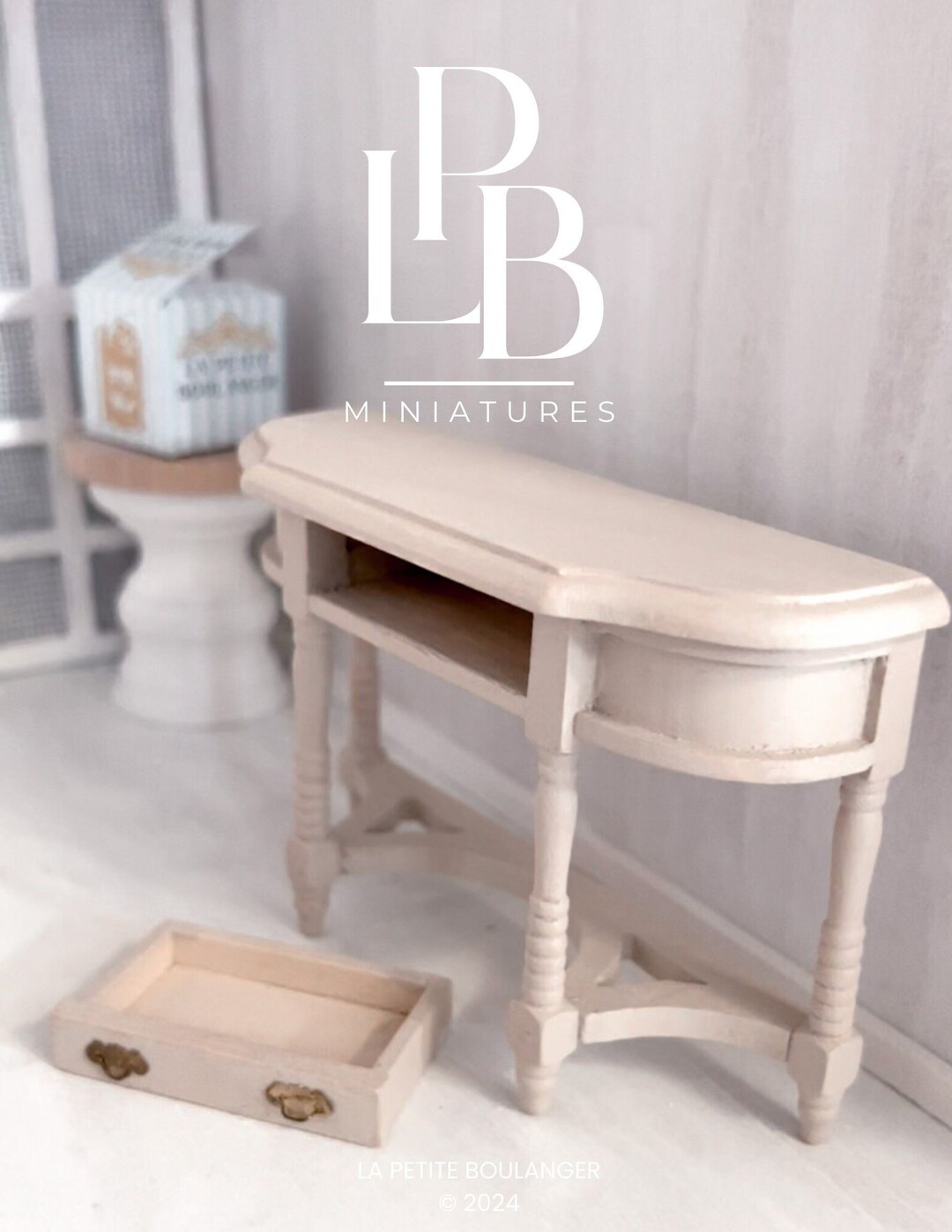 Console Tables in Creamy Latte or Weathered French Blue in 1/12 Dollhouse Miniature - Etsy