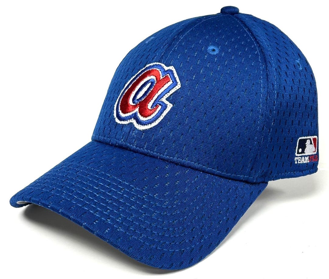 Atlanta Braves MLB OC Vintage Throwback Blue Hat Cap Adult Flex Stretch ...