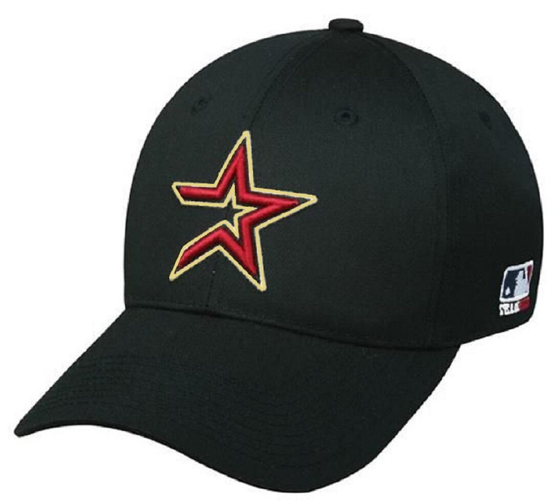 Houston Astros MLB Throwback Retro Hat Cap Black / Red Star Adult Men's ...
