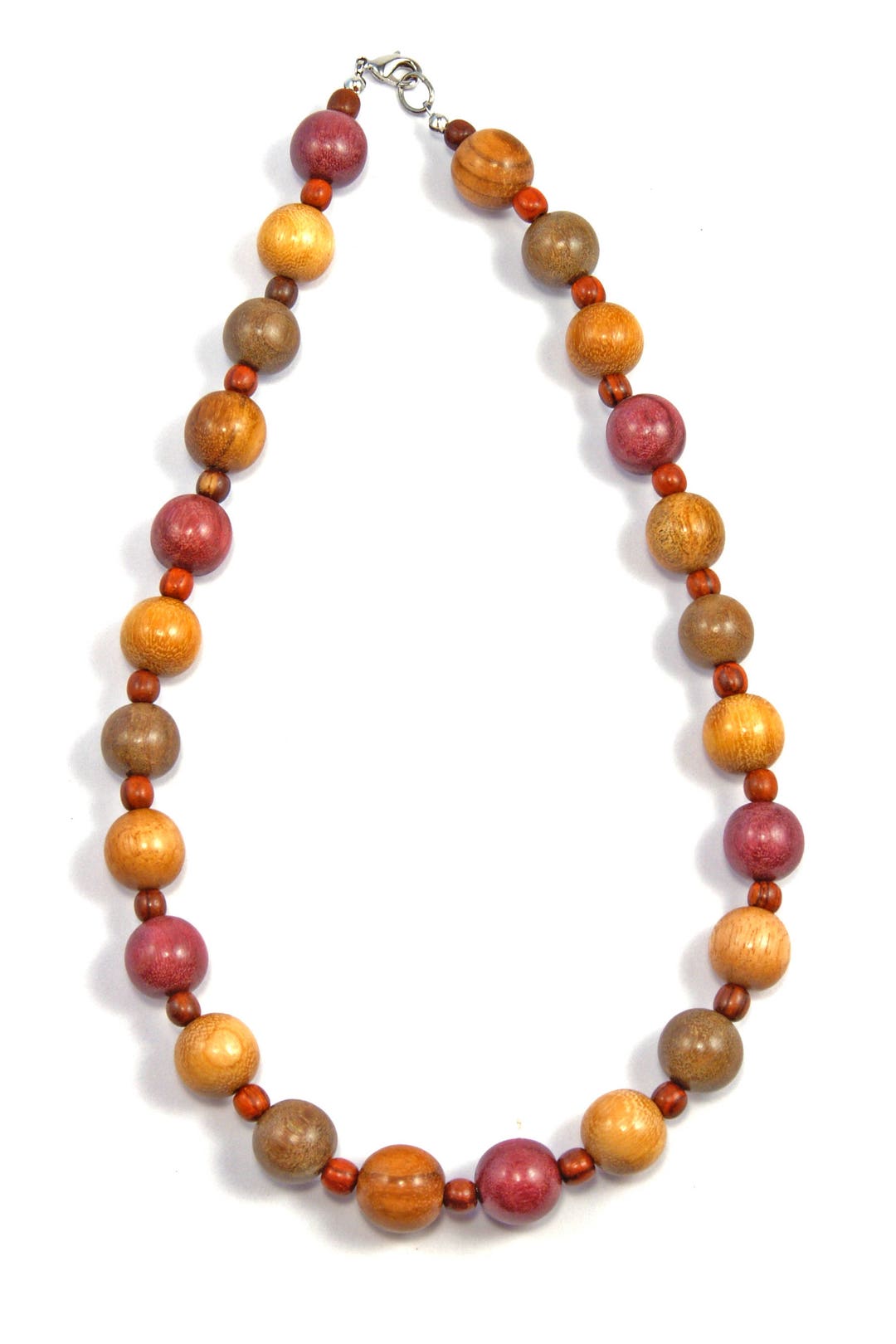 Unique String Exotic Wood Necklace - Alternate Small Spheres - EE247 - Etsy