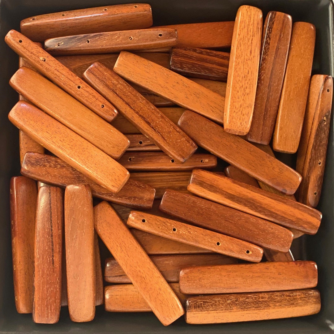 Rectangular Section Bars Natural Wood Beads Unstained Varnished ...
