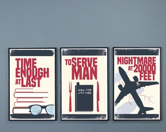 Minimalist Twilight Zone Poster Time Enough at Last | Etsy