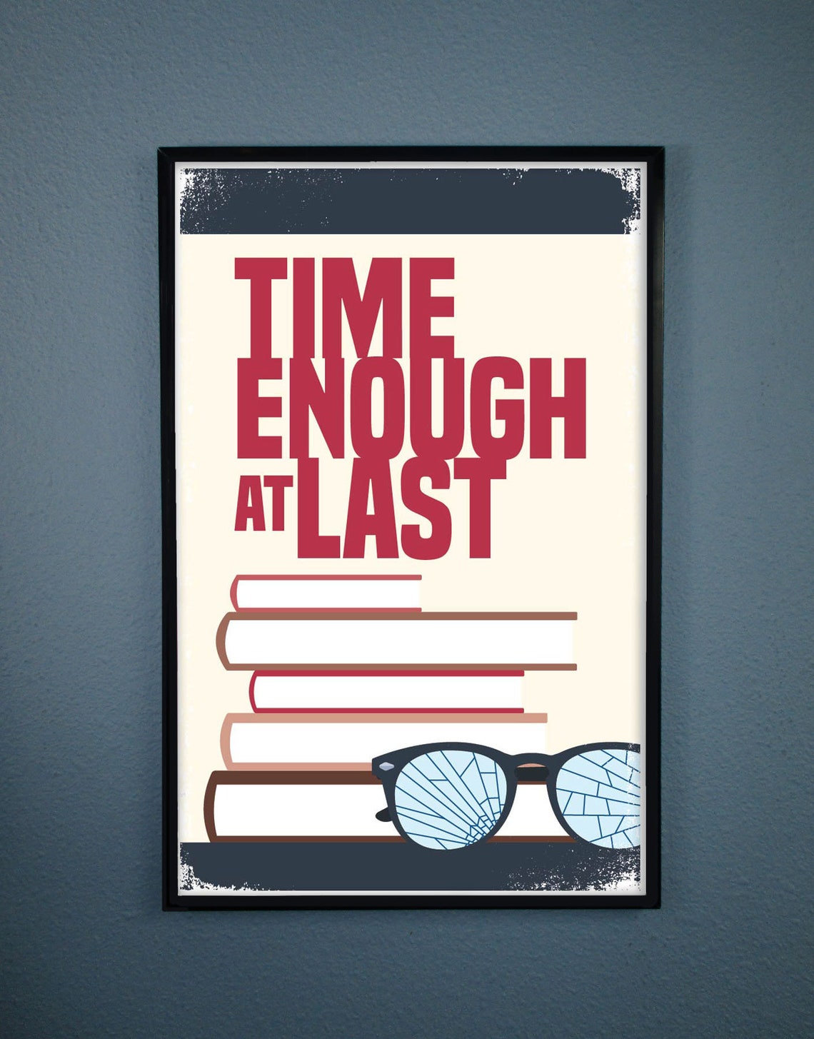 Minimalist Twilight Zone Poster - Time Enough at Last - Etsy