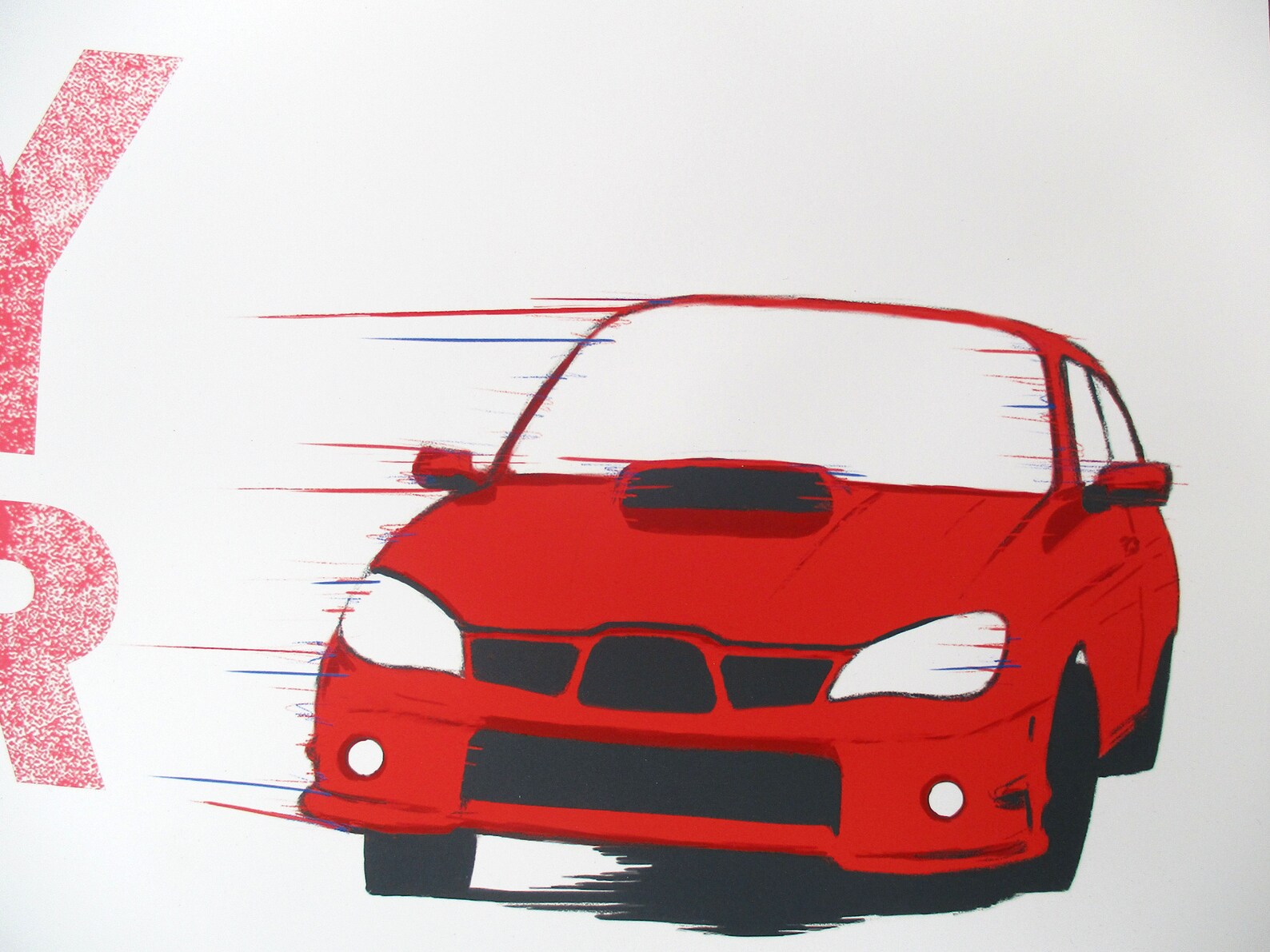 Baby Driver Red Subaru WRX Movie Poster | Etsy