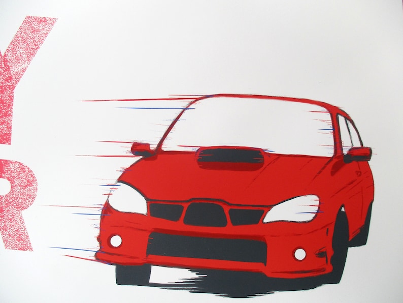 Baby Driver Red Subaru WRX Movie Poster | Etsy