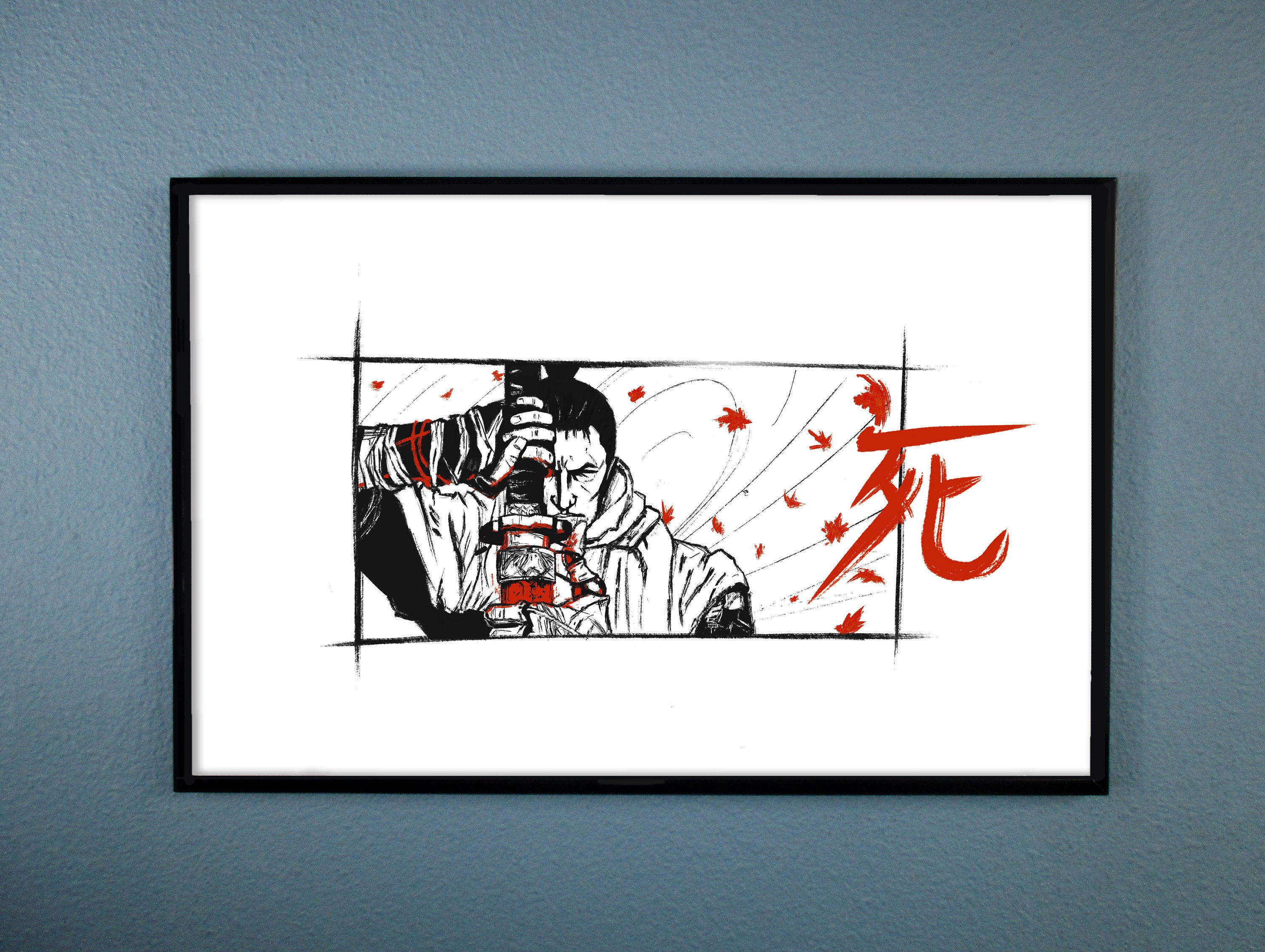 Sekiro Video game print With Death Kanji Sekiro Drawing The | Etsy