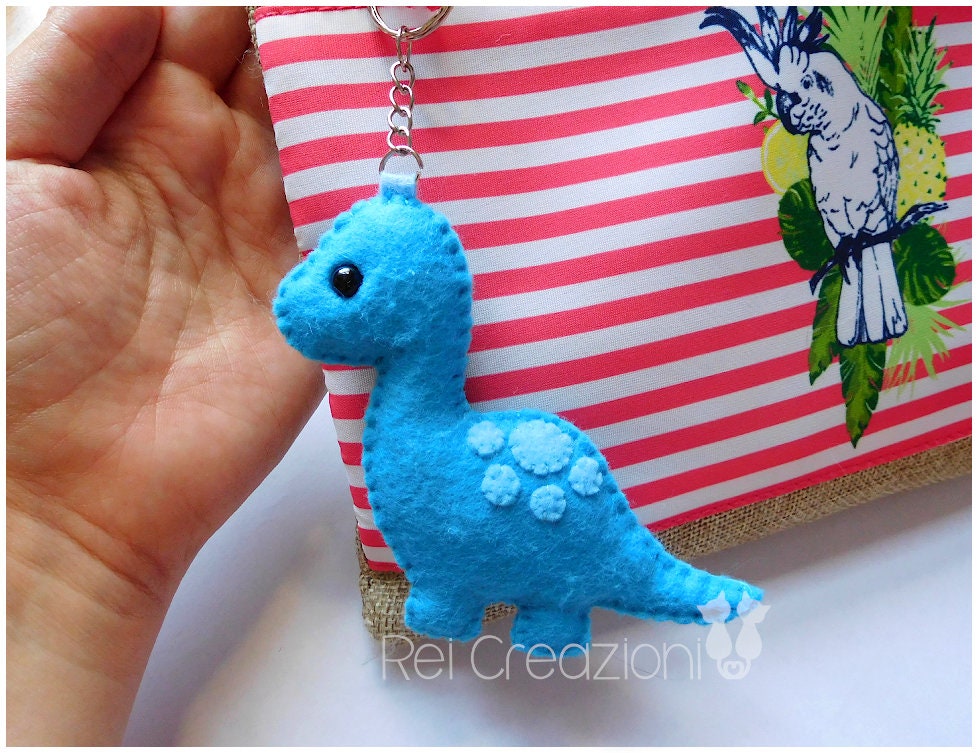 Felt Dinosaur Brachiosaurus Triceratops Keychain | Etsy