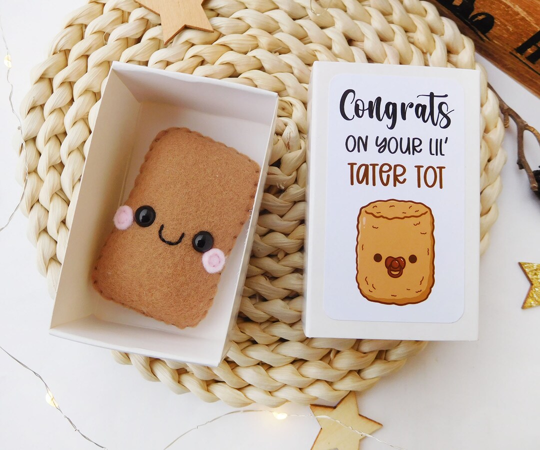 Felt Tater Tot Potato in a Matchbox Baby Shower, Congrats on Pregnancy ...