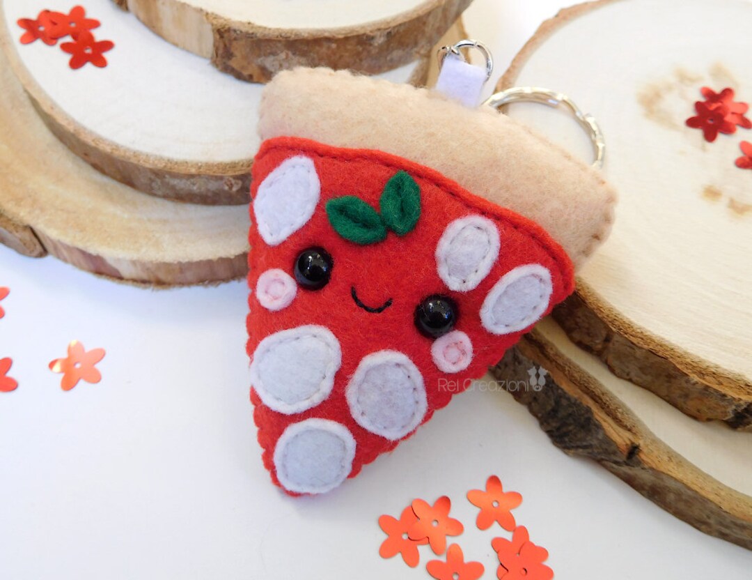 Felt Felt Slice Pizza Keychain or Christmas Ornament Kawaii Italian ...