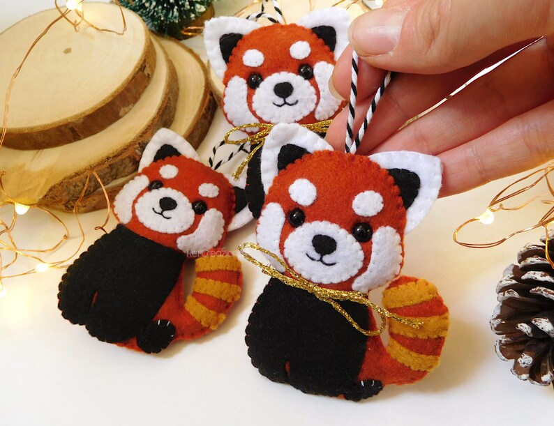 Felt Red Panda Keychain Ornament Kawaii Bag Charm Zoo Animal | Etsy