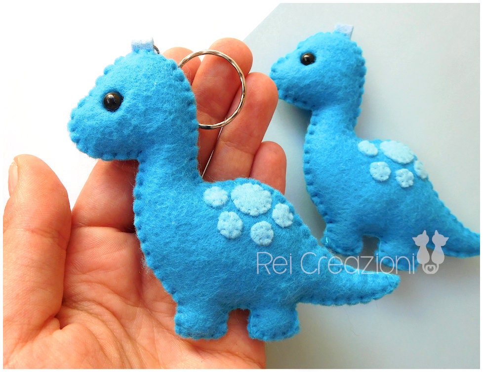 Felt Dinosaur Brachiosaurus Triceratops Keychain | Etsy