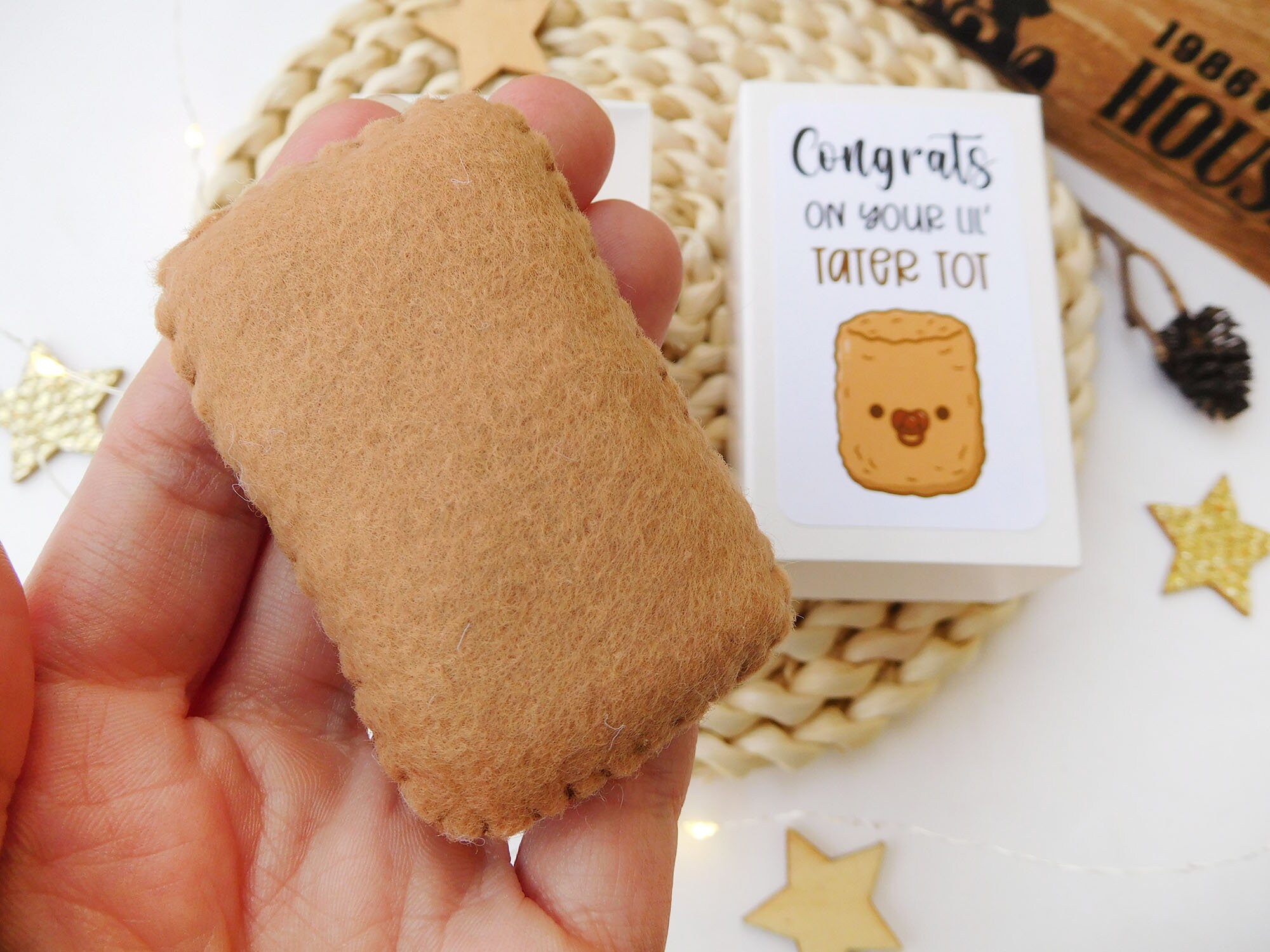 Felt Tater Tot Potato in a Matchbox Baby Shower, Congrats on Pregnancy ...