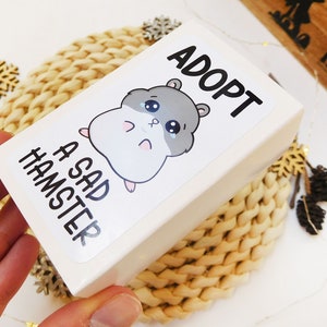Felt Sad Hamster Plush in a Matchbox, Adopt an Animal, Trending Hamster ...