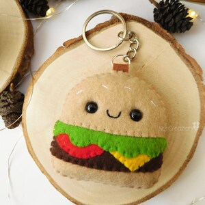 Felt Cheeseburger Hamburger Kawaii Food Keychain, Fast Food Keychain ...