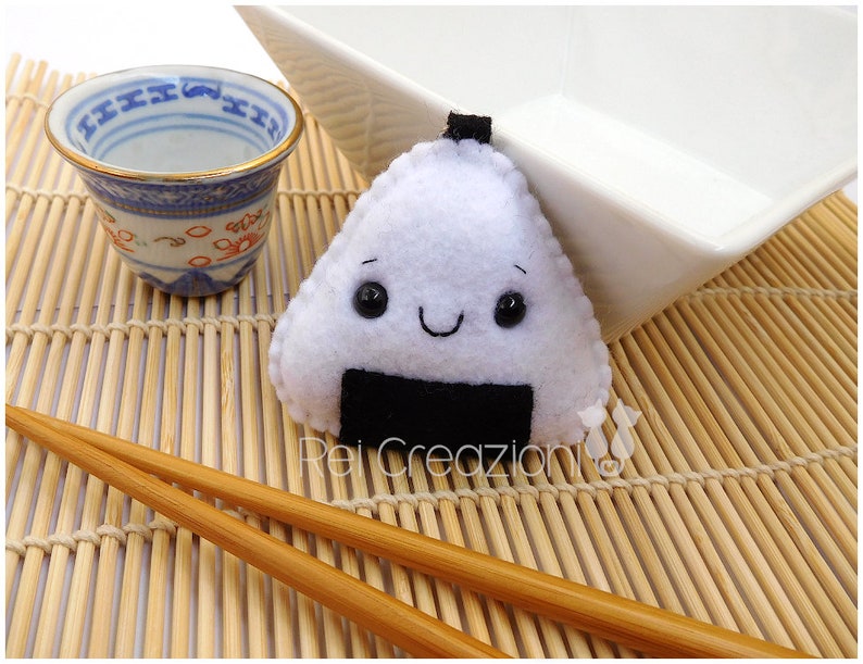 Felt Japanese Food Onigiri Rice Ball Keychain Kawaii - Etsy
