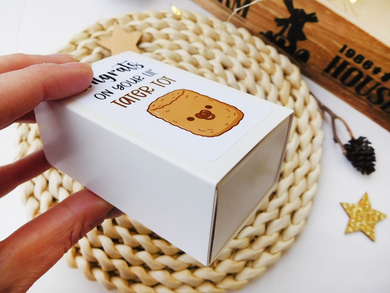 Felt Tater Tot Potato in a Matchbox Baby Shower, Congrats on Pregnancy ...
